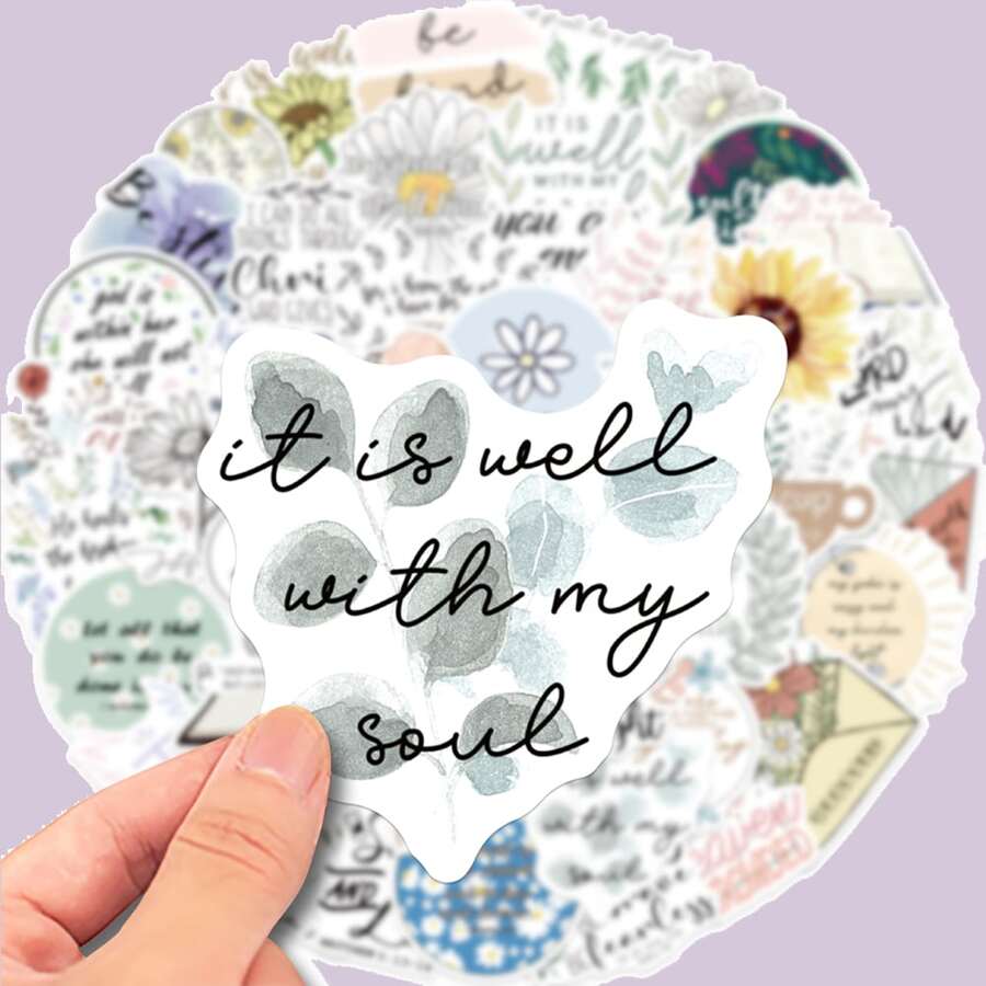 50pcs Bible Quote Graffiti Stickers For Decorating Phone, Laptop ...