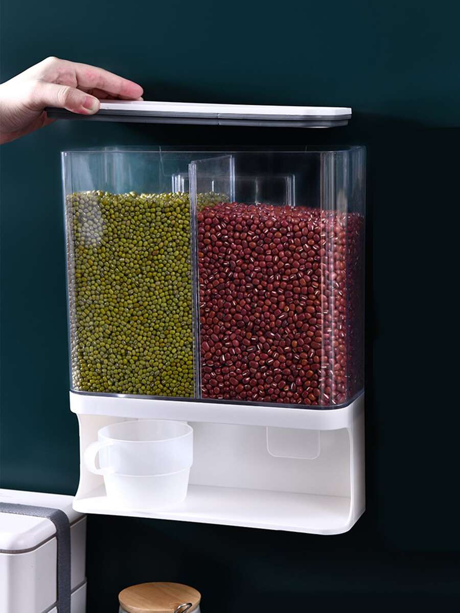 Kitchen Wall Mounted Storage Rack, Cereal Container Set, Moisture-proof ...