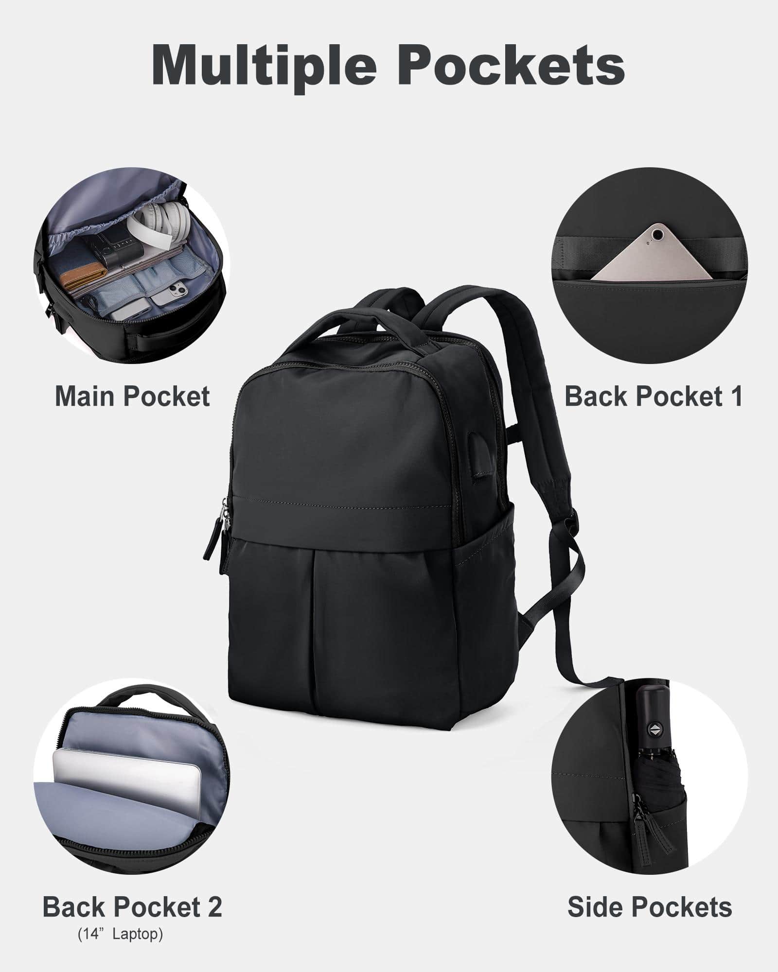 Womens 14Inch Laptop Backpack, School Backpack Travel Bag For Men ...