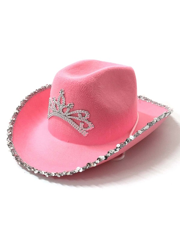 Festival Dance Party Costume Headwear Pink Western Cowboy Hat With ...