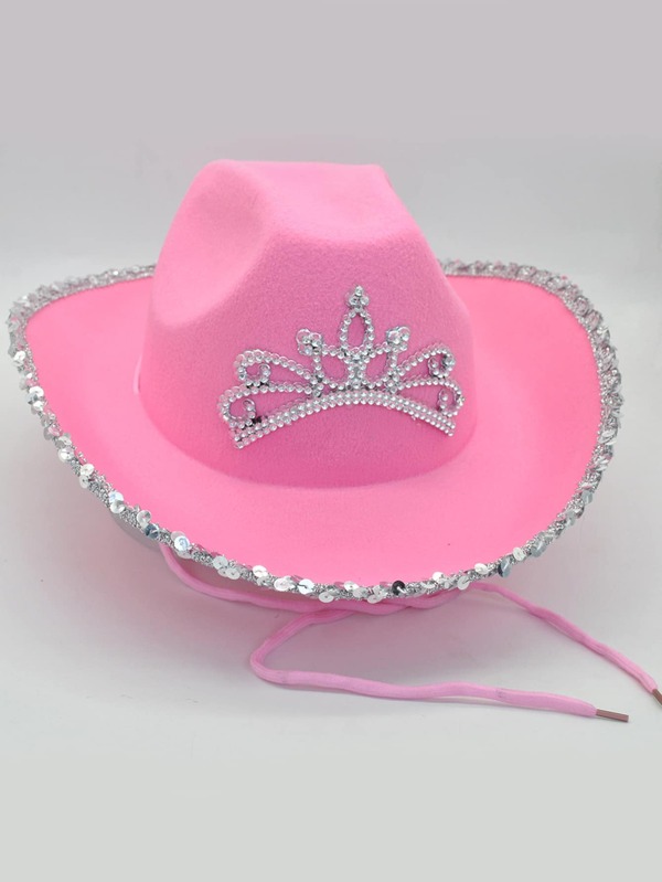 Festival Dance Party Costume Headwear Pink Western Cowboy Hat With ...