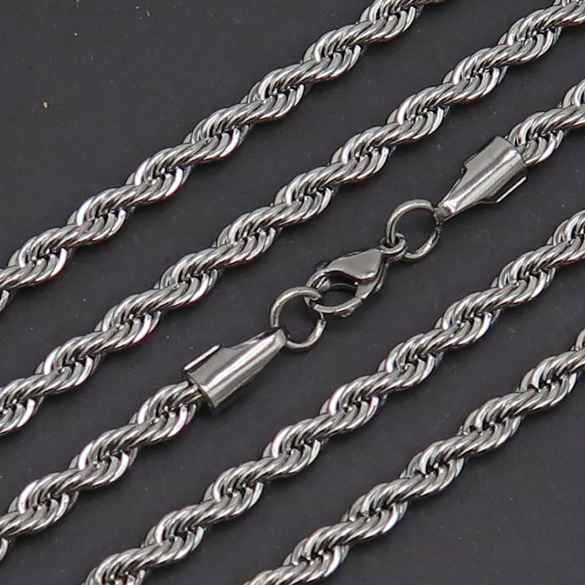 5mm Thick Stainless Steel Twisted Rope Chain Necklace For Men | SHEIN USA