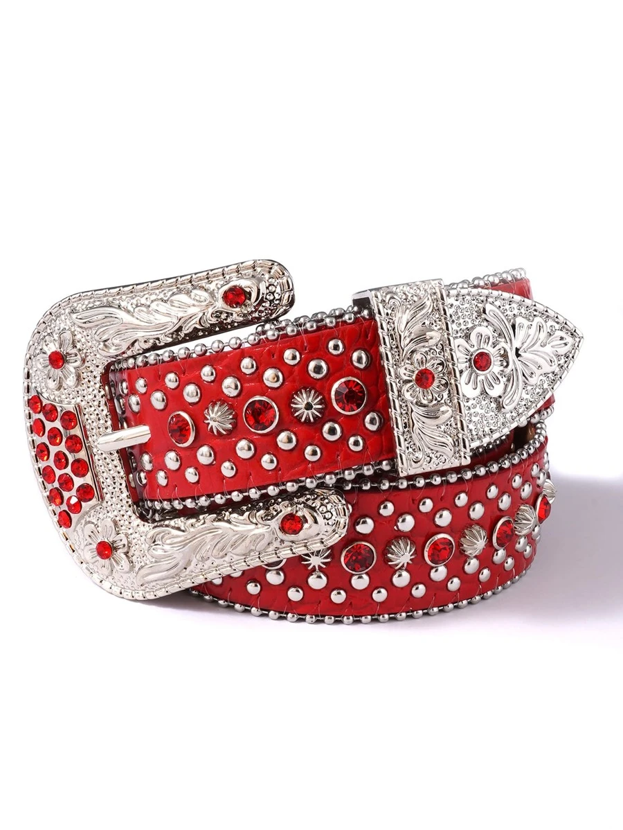 1pc Bling Gothic Belt With Rhinestone For Halloween - Western Cowboy ...