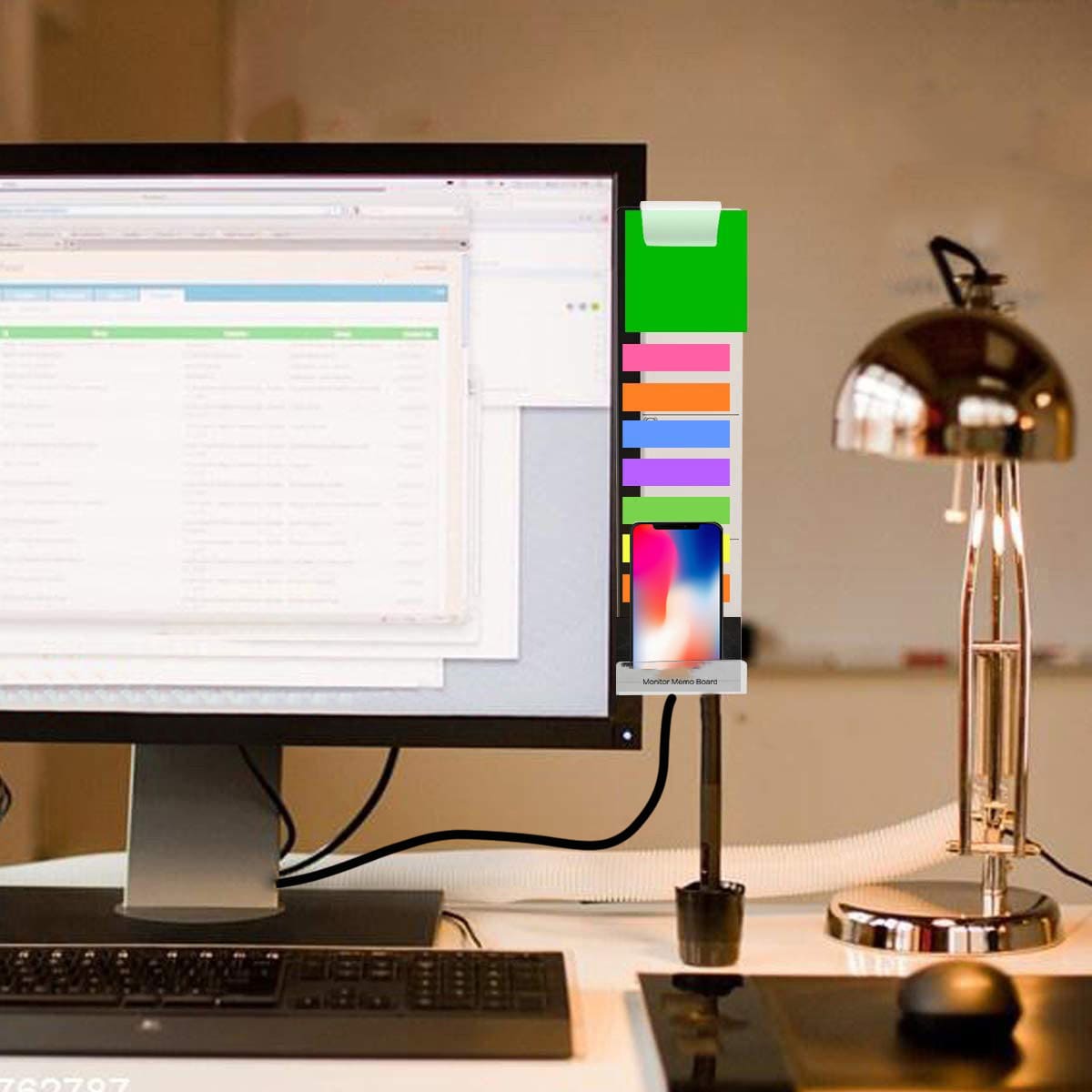 1pc Transparent Acrylic Desk Edge Memo Holder, Minimalist Note Pad ...