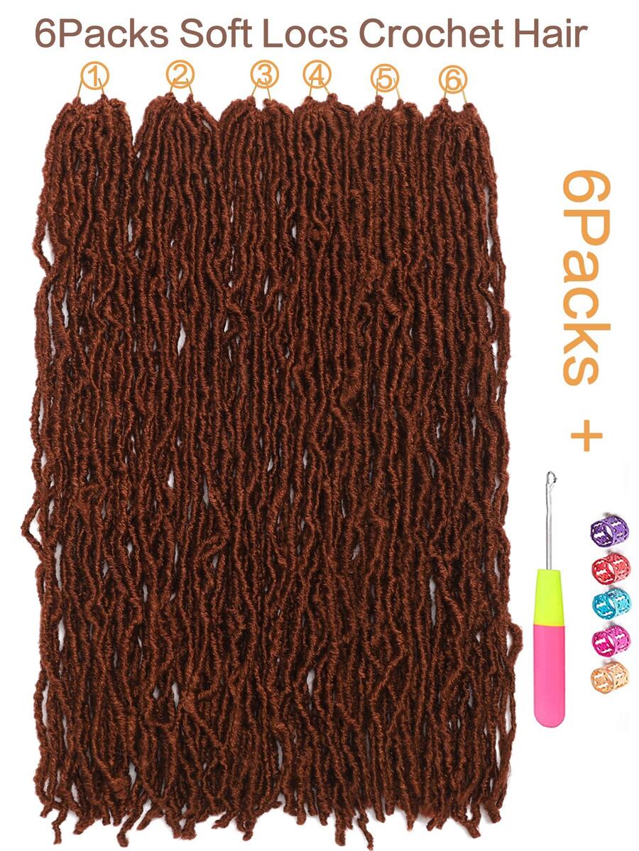 6 Packs Soft Locs Crochet Hair, Pre Looped Faux Locs Crochet Braids ...