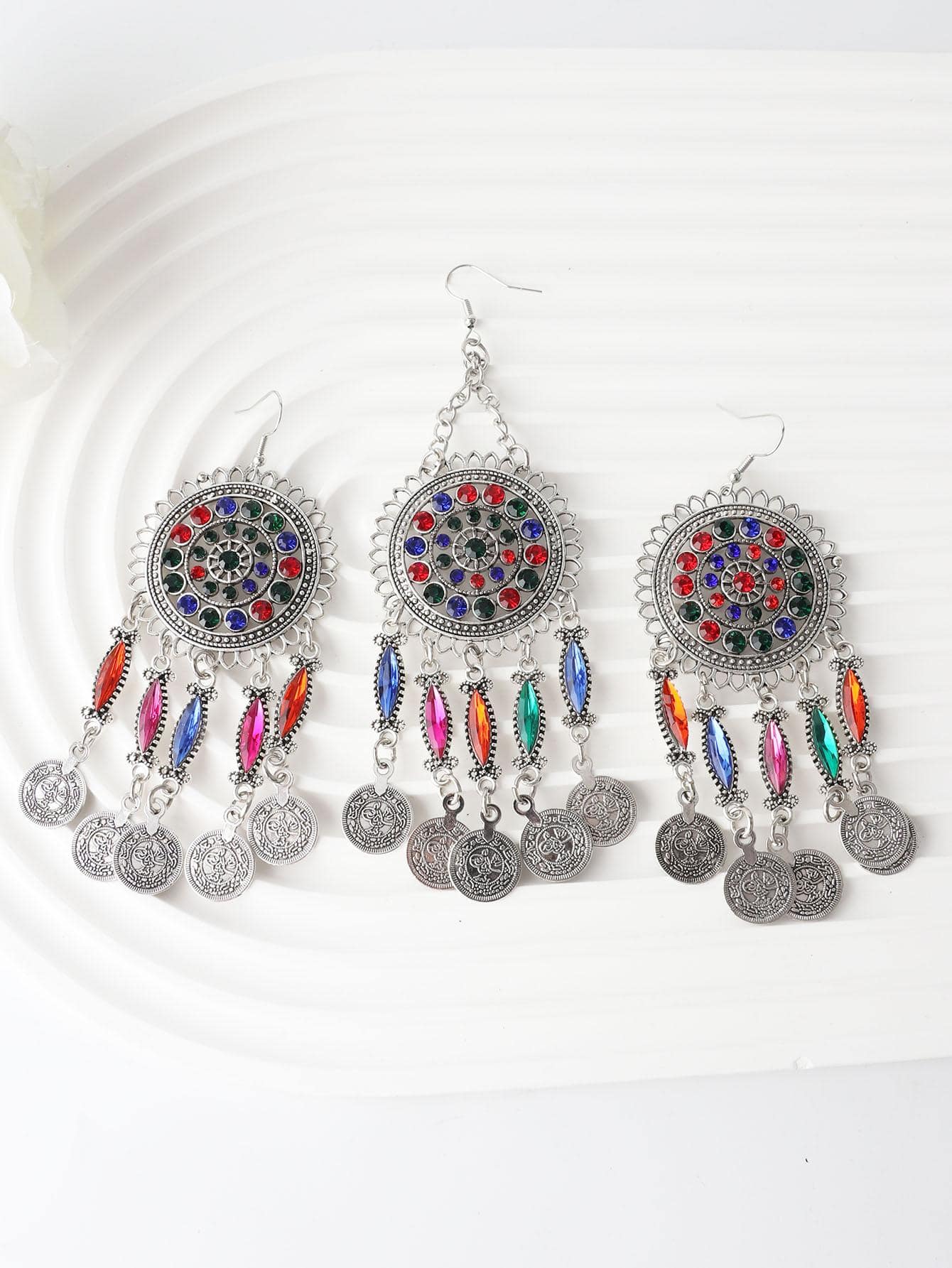 1 Set Bohemian Palace Retro Classic Mix Color Jewelry Set For Women's ...