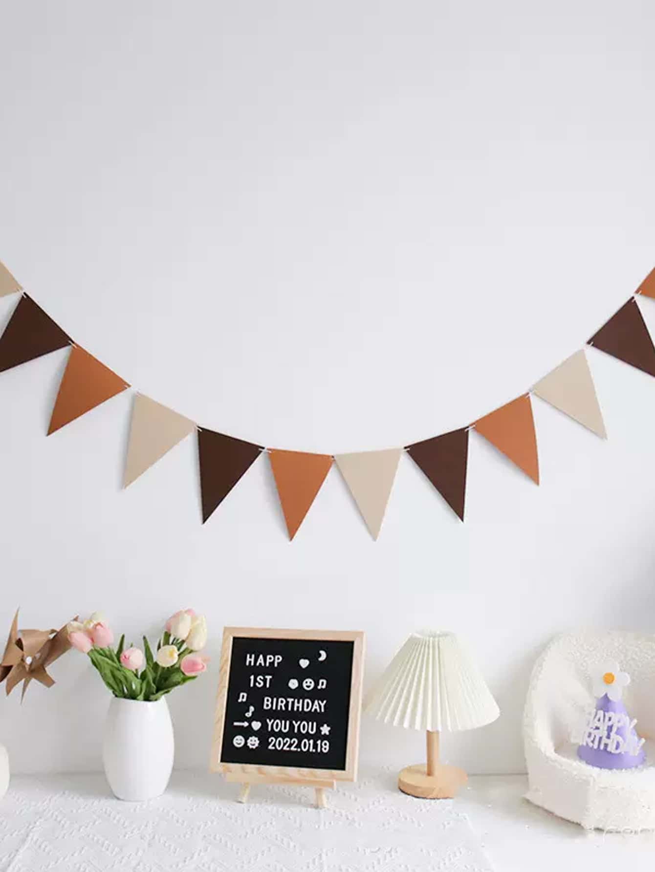 12pcs Pennant Banner Flags Multicolor Felt Triangle Flags Bulk, Garland ...