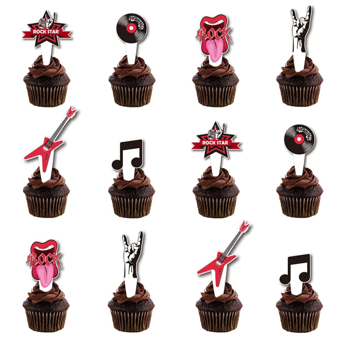Rock Star Birthday Cake Toppers