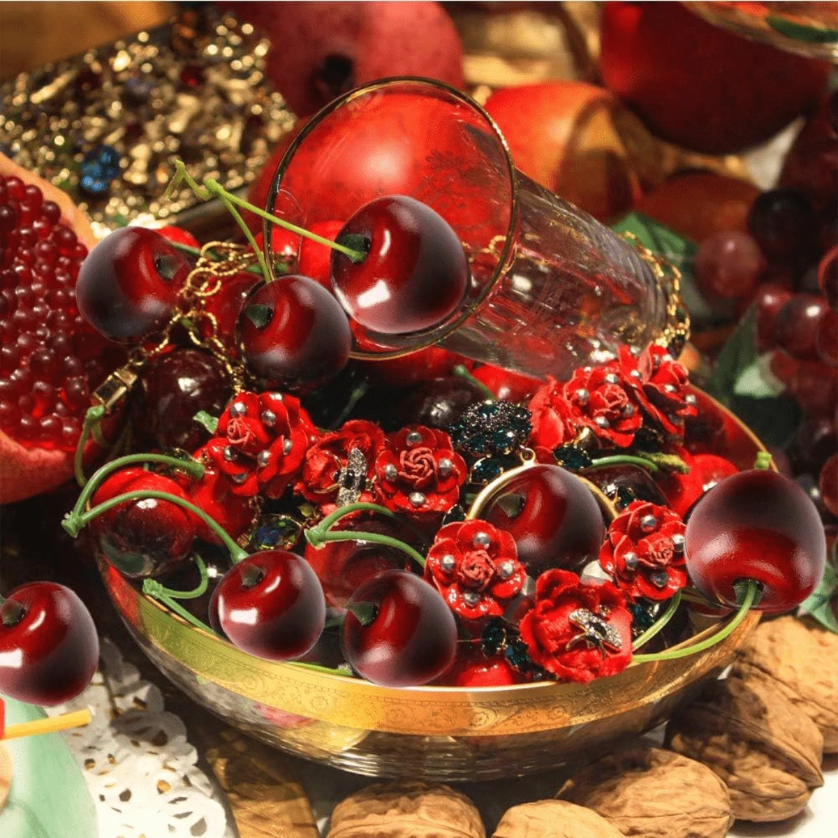 20Pcs Simulation Fruit Cherry, Realistic Fruit Cherry Decoration Props ...