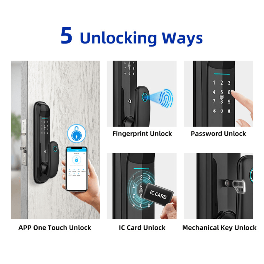 Smart Lock, Fingerprint Door Lock Keyless Entry Door Lock TTlock Door ...