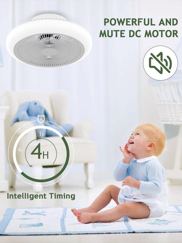 Ceiling Fans with Lights and Remote, Low Profile Bladeless Ceiling Fan ...