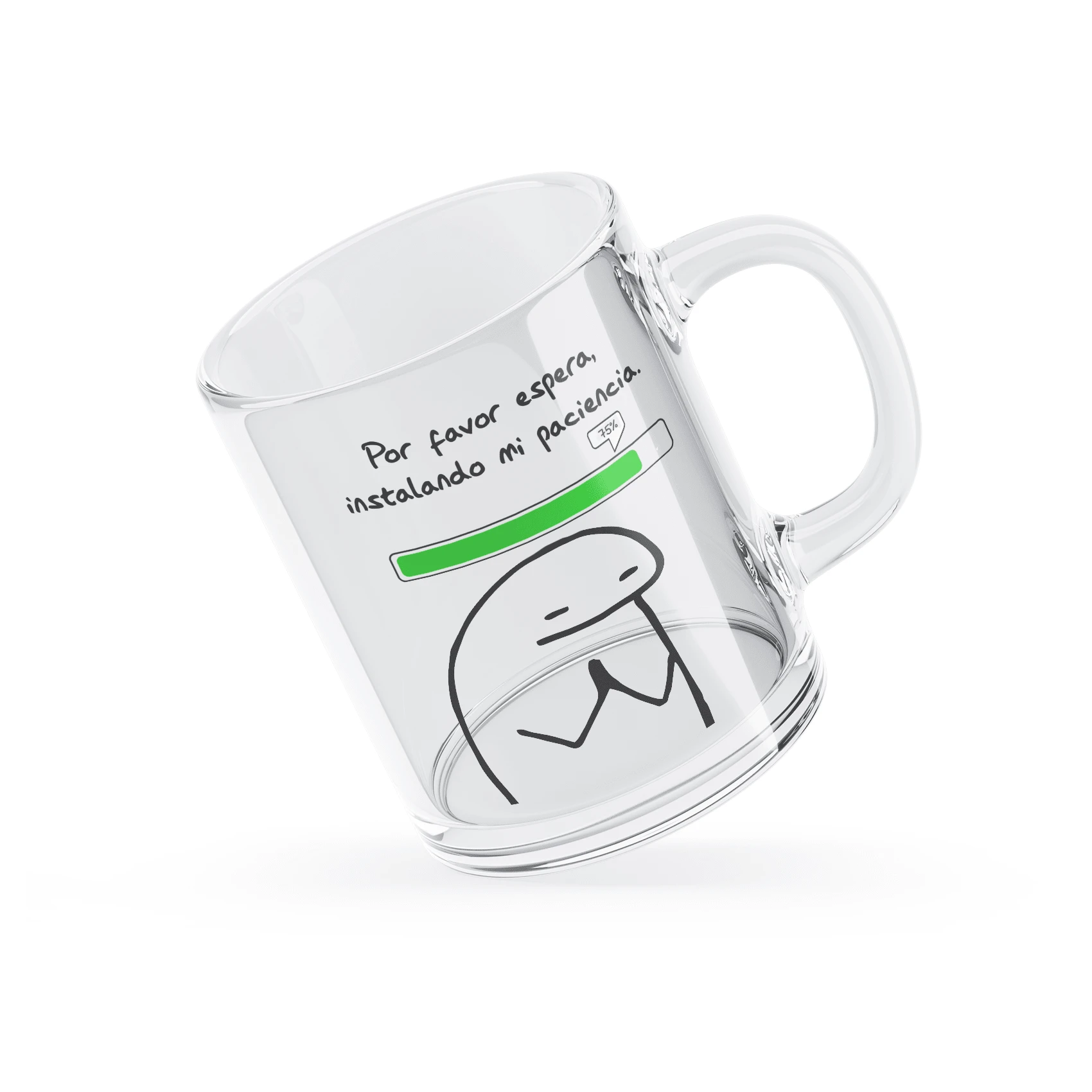 Flork Crystal Mug Loading Patience | Funny Meme Phrase | 11oz Clear ...