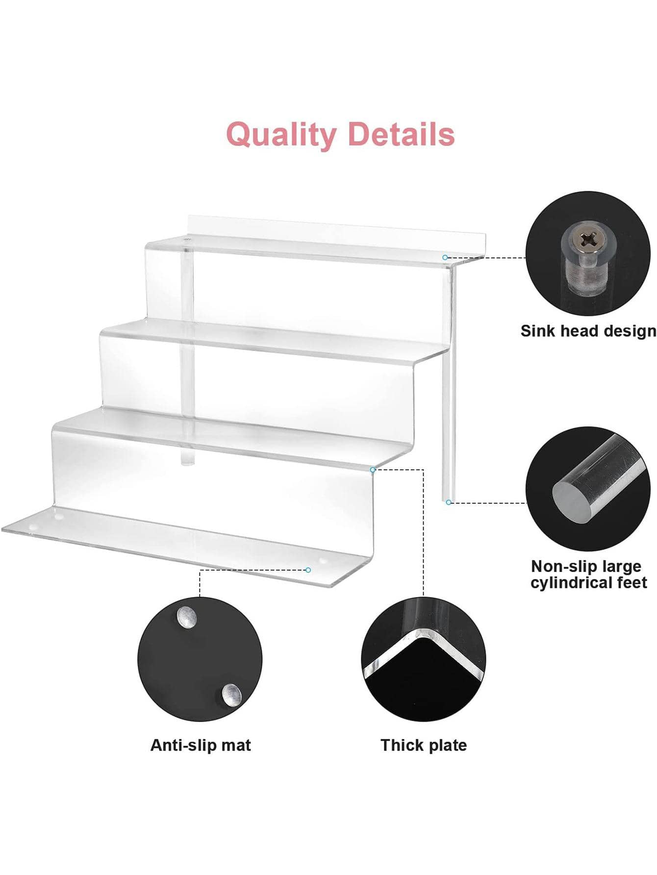 1pc 9-inch Acrylic Stair Step Display Stand For Toys, Cosmetics ...