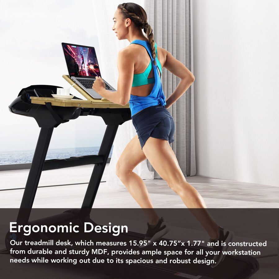 Treadmill Desk Attachment Bamboo Walking Laptop Stand Holder ...