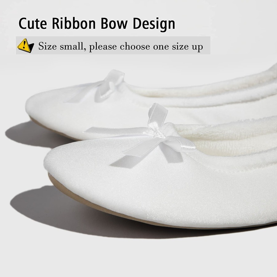 Women's Satin Memory Foam Ballerina Slippers With Indoor Rubber Sole ...