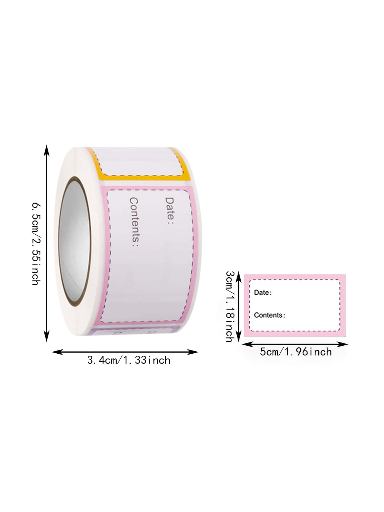 1 Roll Multi-color & 1 Roll White Color Safety Date Food Catalog ...