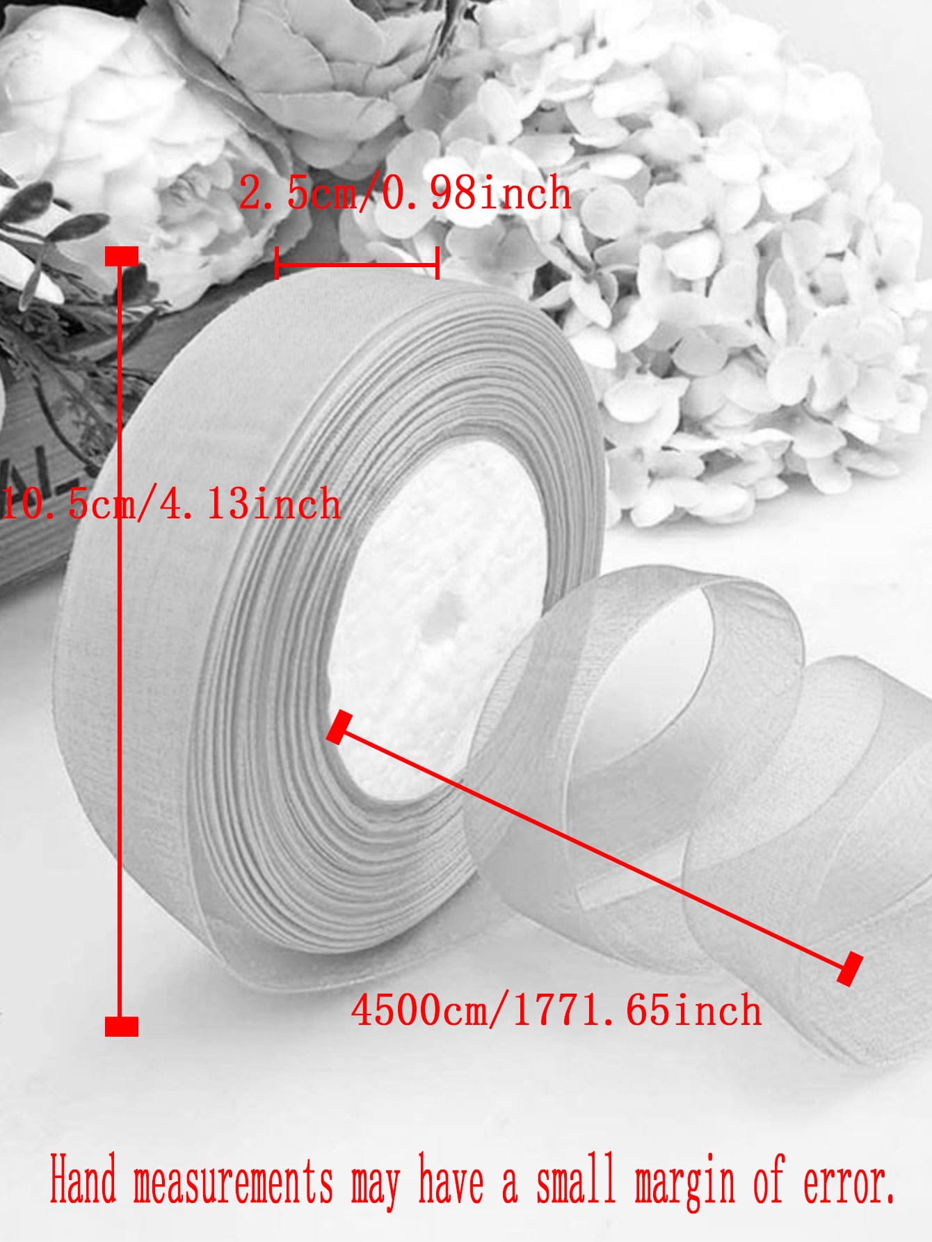 1 Roll 2.5cm Sheer Ribbon, Embroidered Lace Trim Ribbon Decorative ...