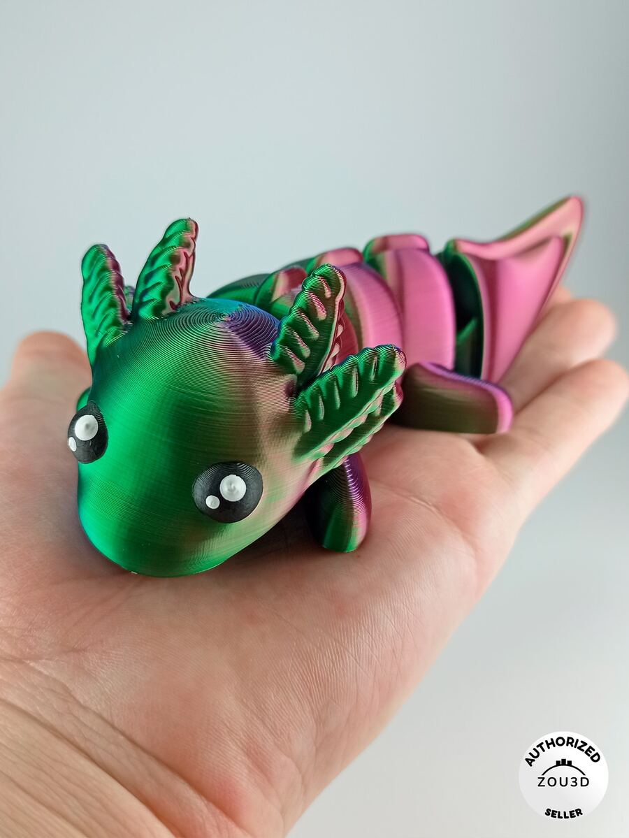 Flexible Baby Axolotl Toy Figure Baby Axolotl Articulated Axolotl Room ...