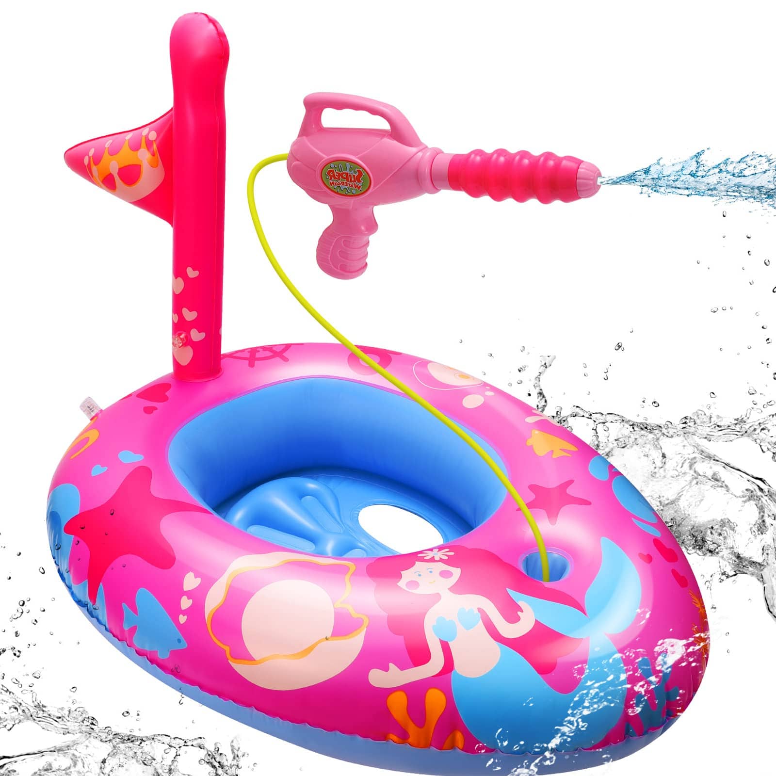 Pool Floats Kids with Water Gun, Kids Pool Toys for Kids Aged 3-8 Years ...