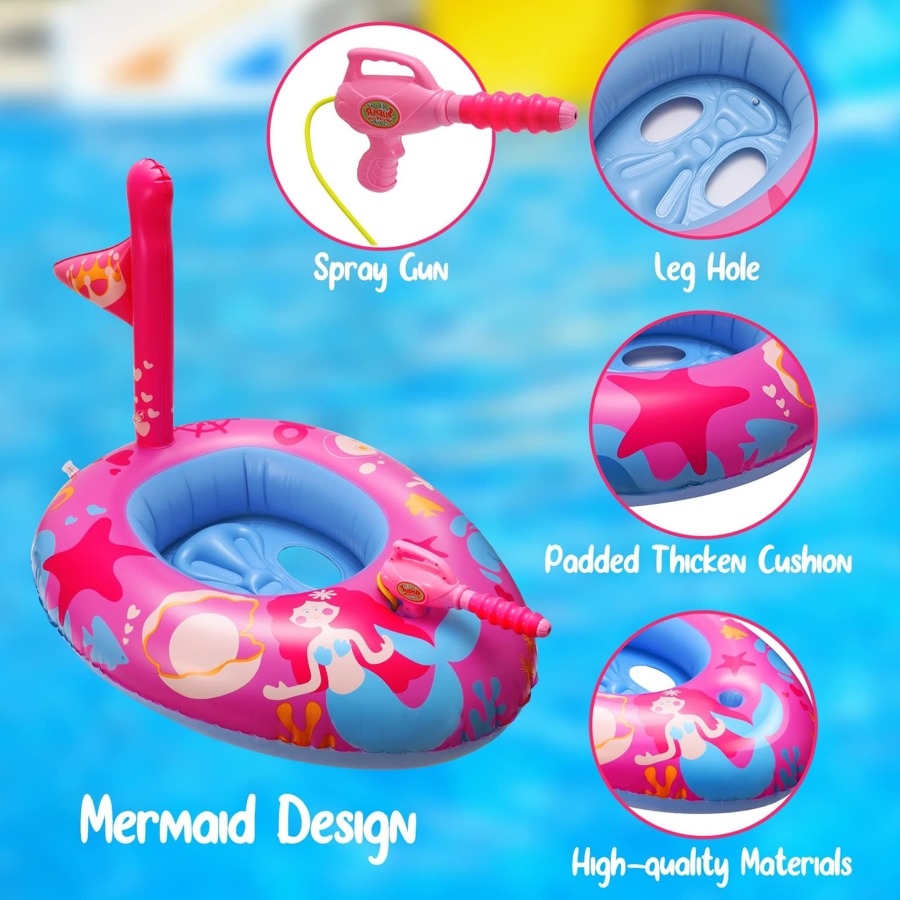 Pool Floats Kids with Water Gun, Kids Pool Toys for Kids Aged 3-8 Years ...