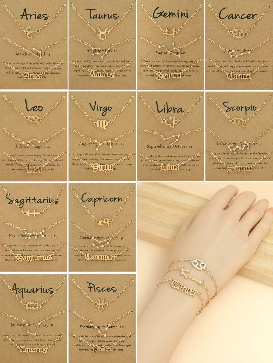 3pcs/set Zodiac Sign Constellation Bracelet | SHEIN USA