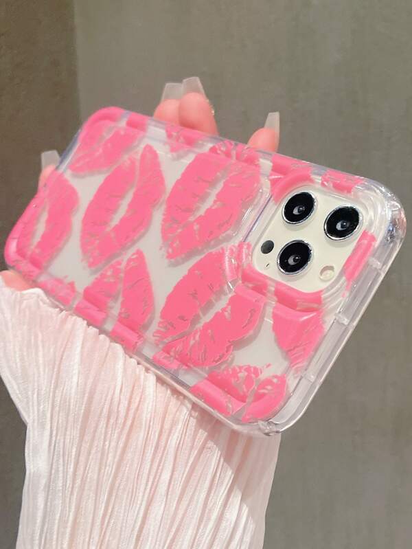 Lip Pattern Clear Phone Case Compatible With iPhone 15/15Pro/15Plus/15Promax | SHEIN USA