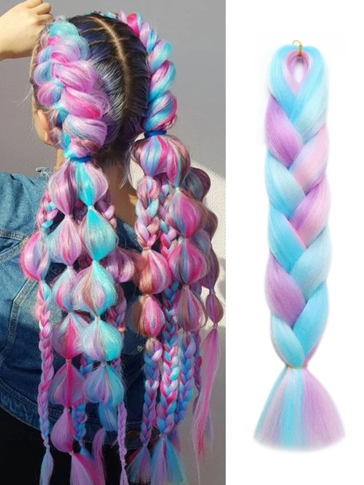 Rainbow Hair French Braid