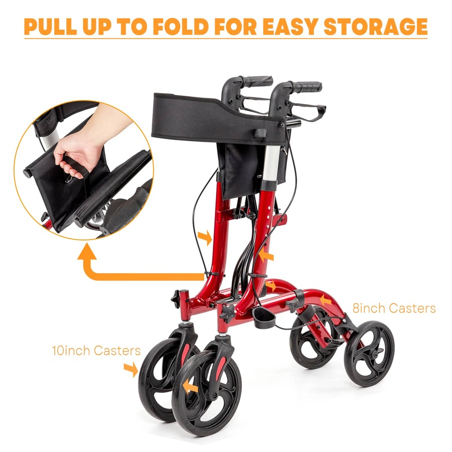 Rolling Walkers for Seniors with Seat Rollator Walkers Folding Rollator ...