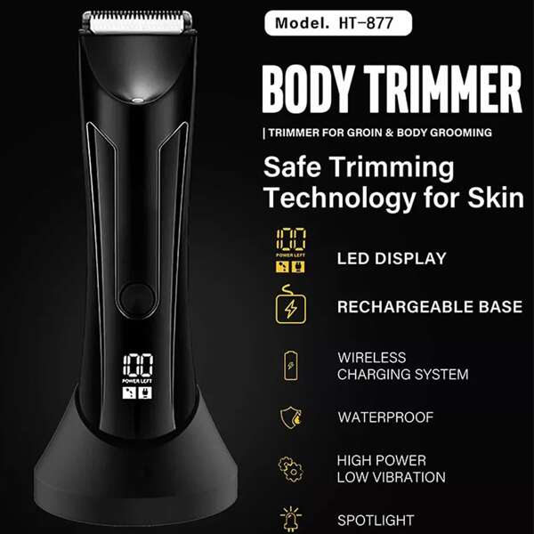 KIPOZI Electric Intimate Razor for Men, Body Razor for Men with LED ...