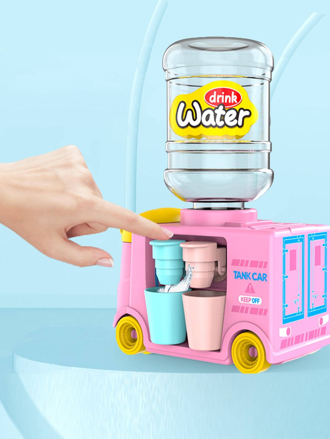 1PC Pink Cartoon Mini Water Dispenser, Cute Plastic Drinking Water ...