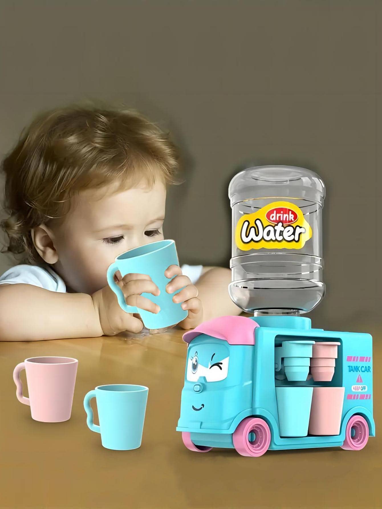 1PC Pink Cartoon Mini Water Dispenser, Cute Plastic Drinking Water ...