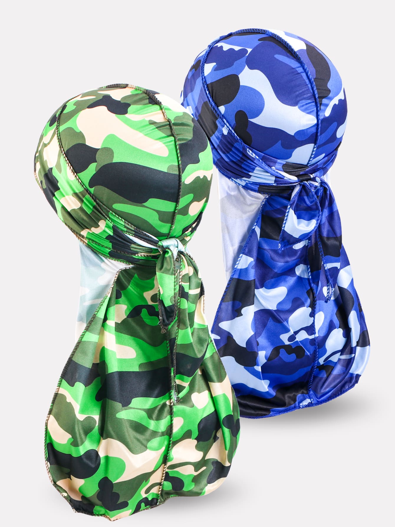 2pcs Men's Multicolor Satin Durags, Headwraps, Head Caps For Daily Use ...