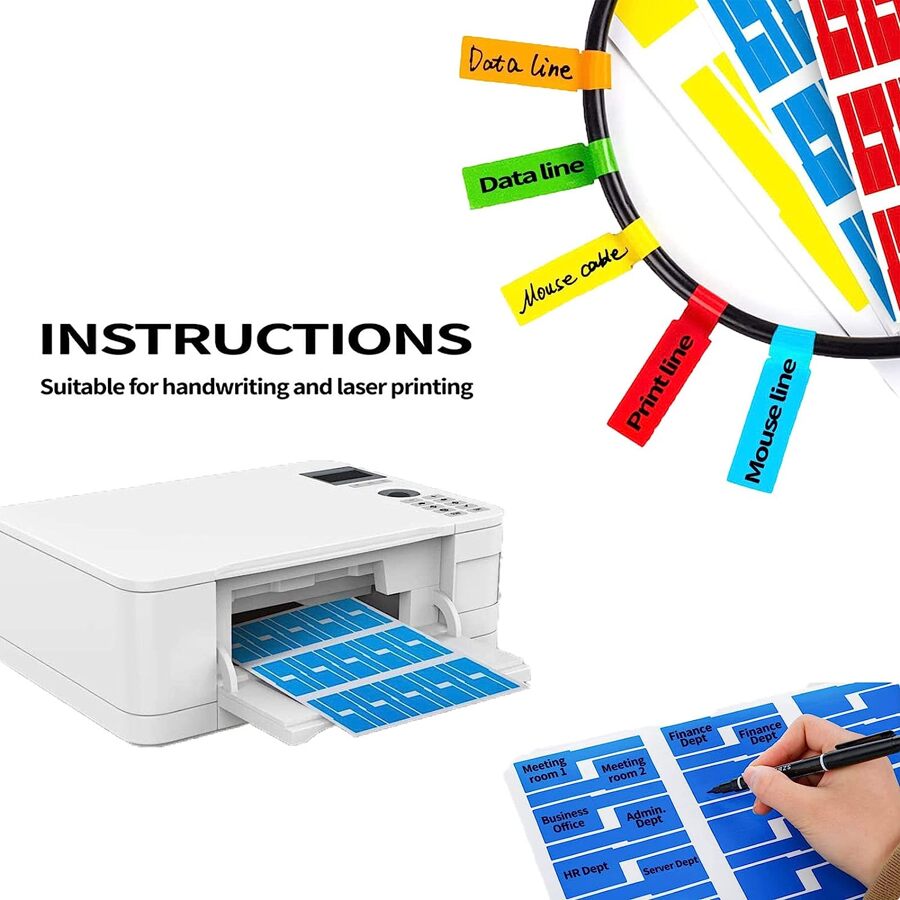 5pcs/Set Waterproof Cable Labels In 10 Colors, Writable Self-Adhesive ...