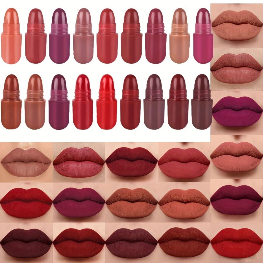 18pcs Mini Capsule Matte Lipstick Set, Long-lasting & Highly Pigmented ...