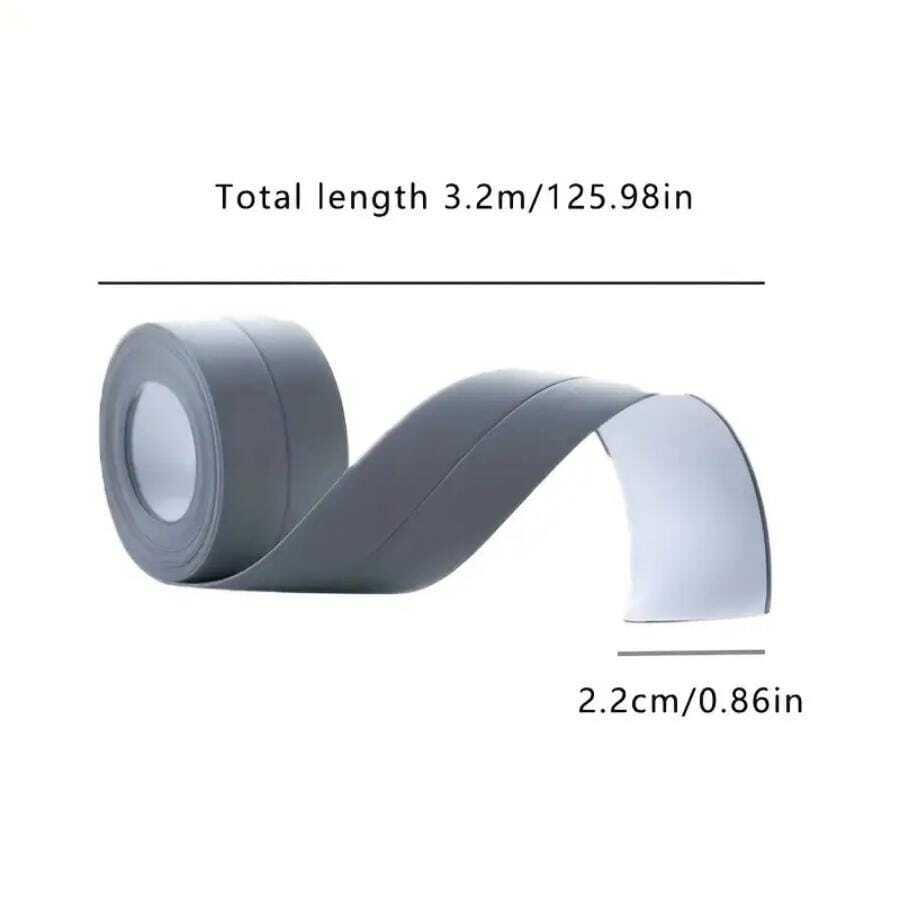 1 Roll 3.2m/10.5ft Long & 2.2cm/0.86inch Wide Pvc Seal Strip For Shower ...
