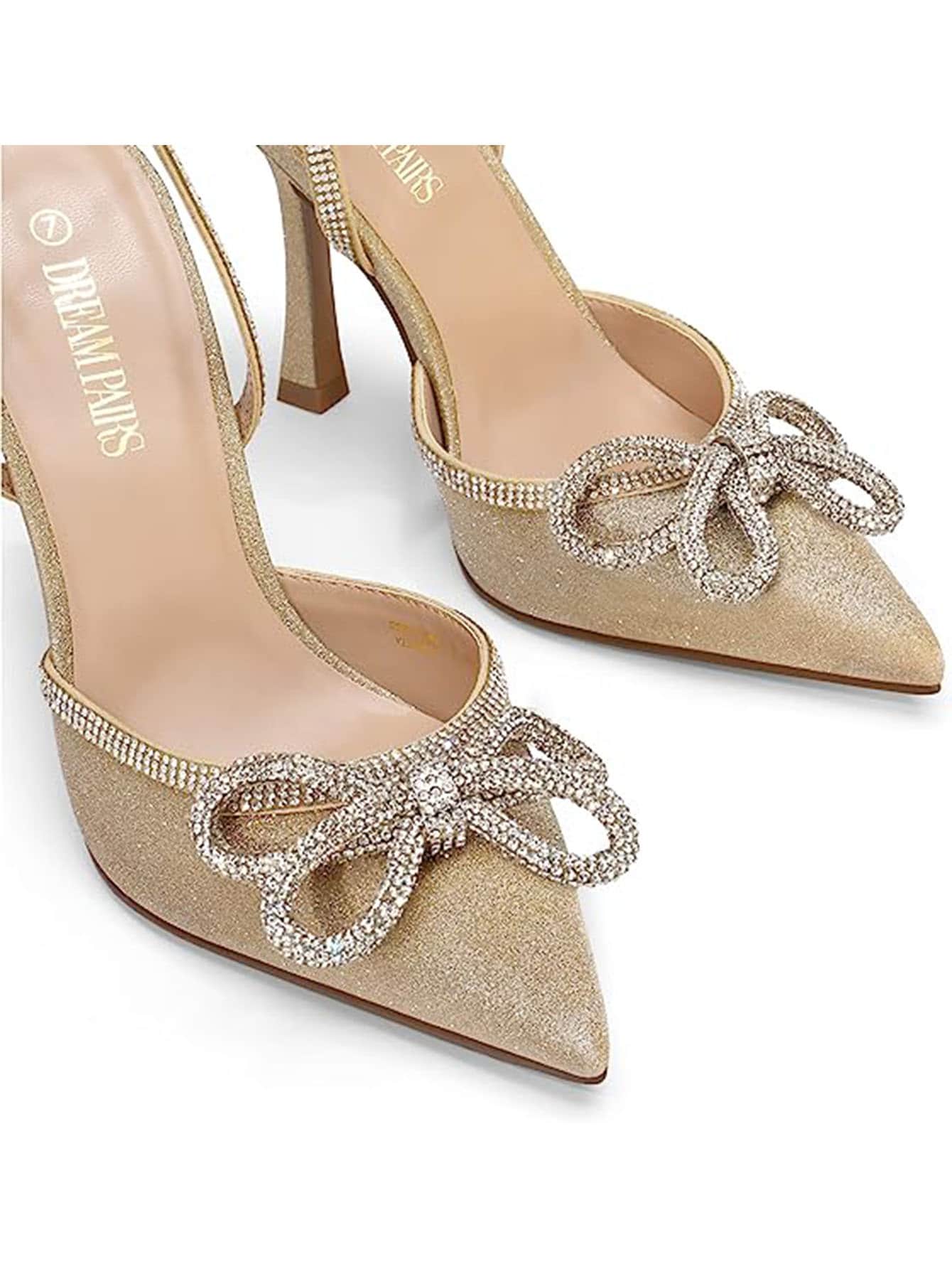 Women's High Heels Destiny Closed Toe Strappy Heels Sexy Rhinestone ...