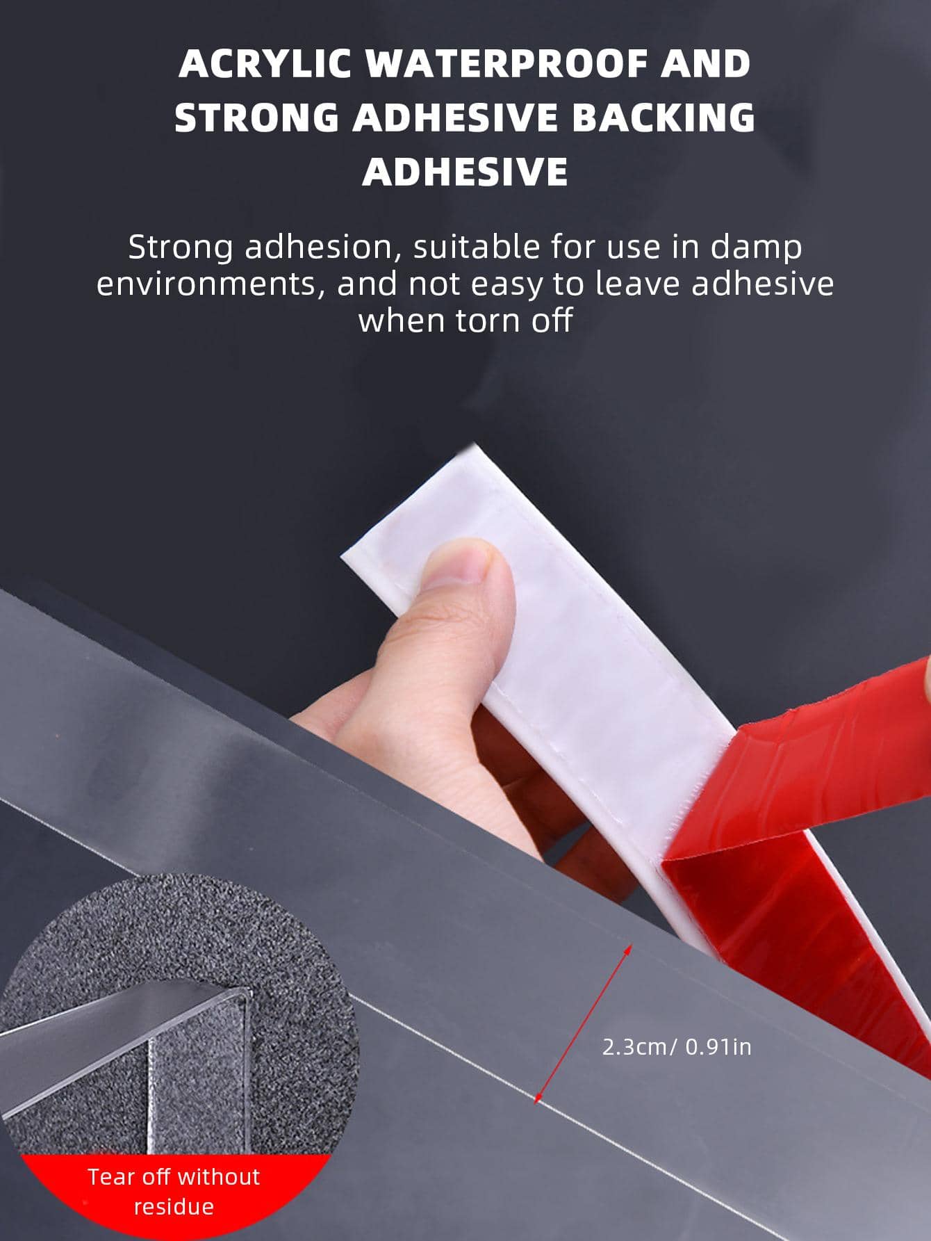 1pc 1m Flexible Water Stopper Strip For Bathroom, Shower Room Moisture ...