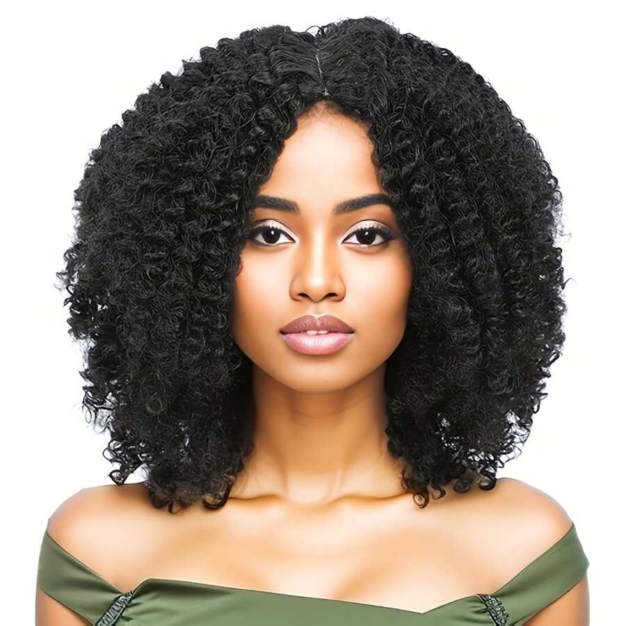 Black Fluffy Short Afro Wig For African Women | SHEIN USA