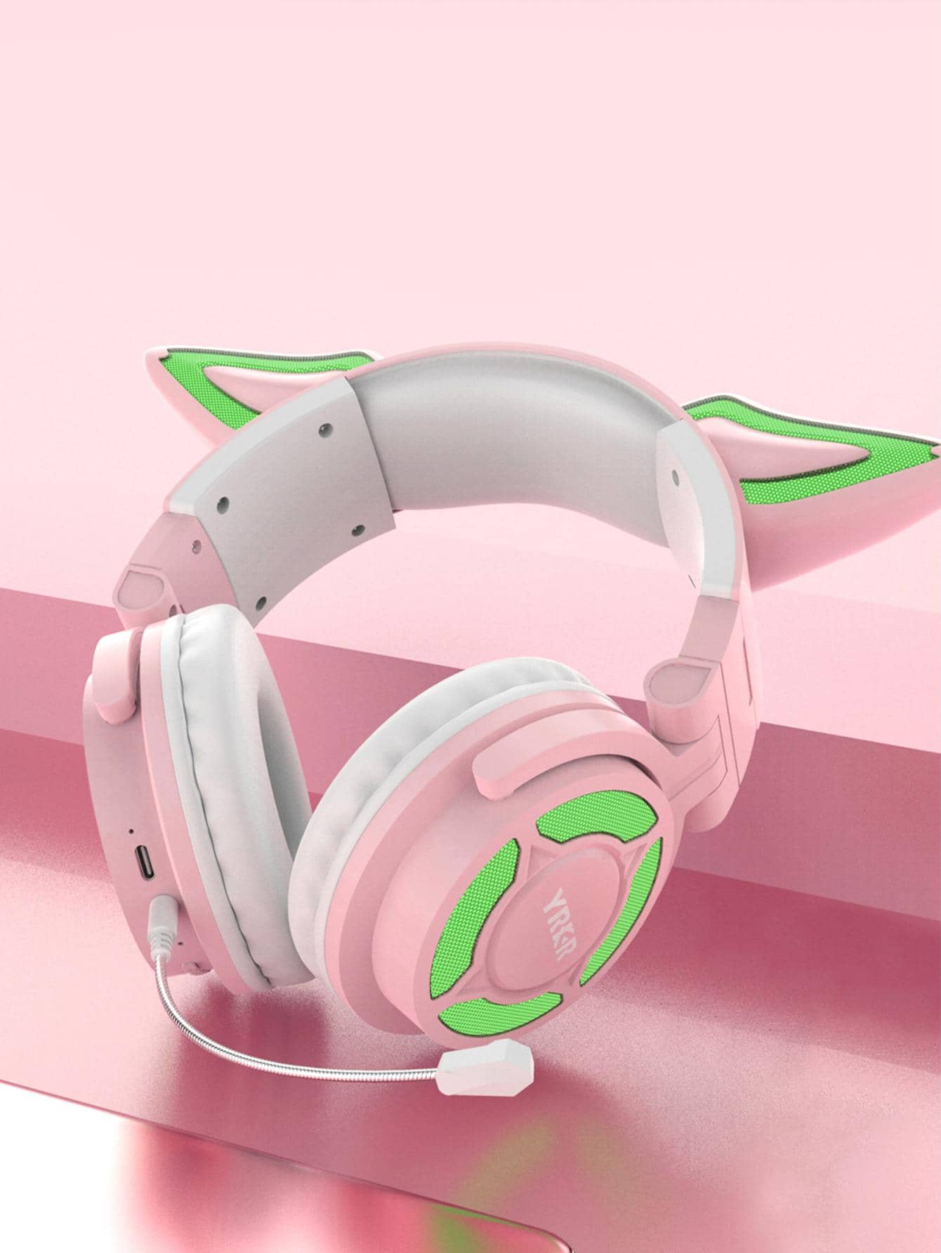 Yaken Fox Cat Ear Wireless Headworn Luminous Esports Game Live ...