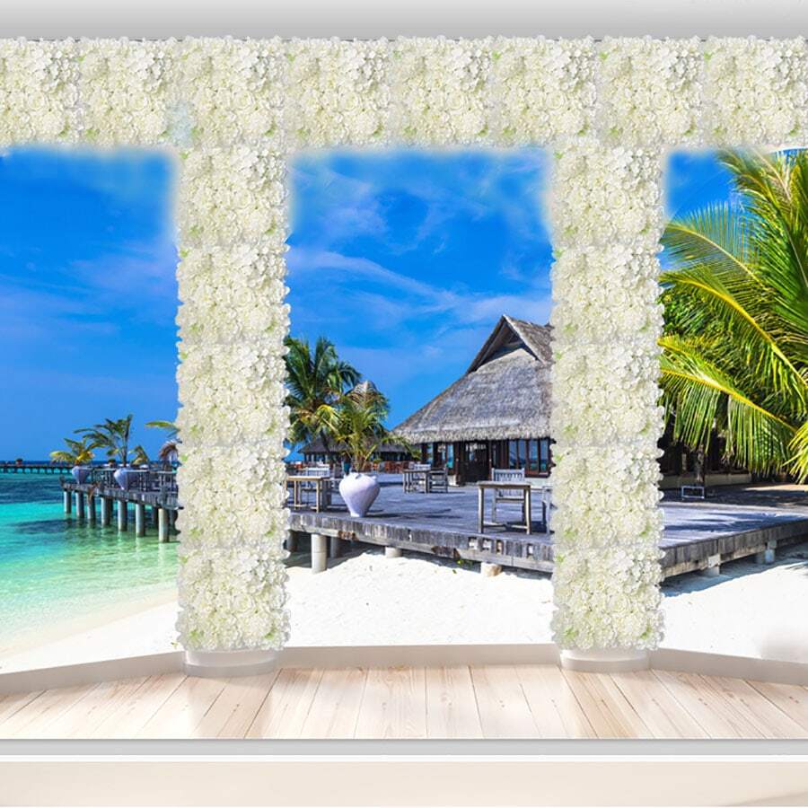 White Rose Flower Wall Backdrop Decoration | SHEIN USA