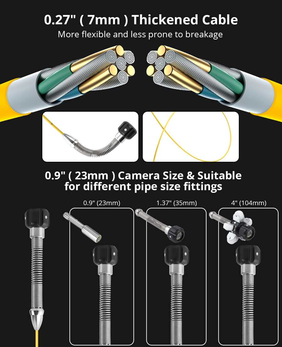 Sewer Camera 300ft with Locator, Self-Leveling, 9'' Screen Drain Camera ...