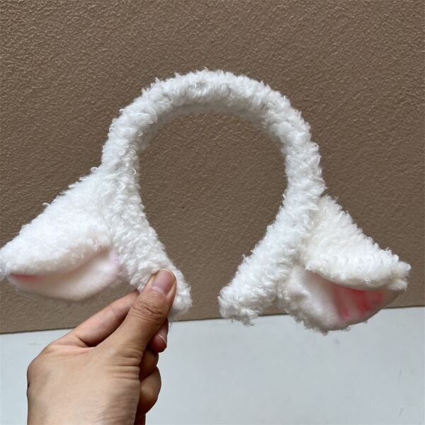 1pc Ladies White Cute Sheep Ears Lamb Daily Wash Face Headband Playing ...