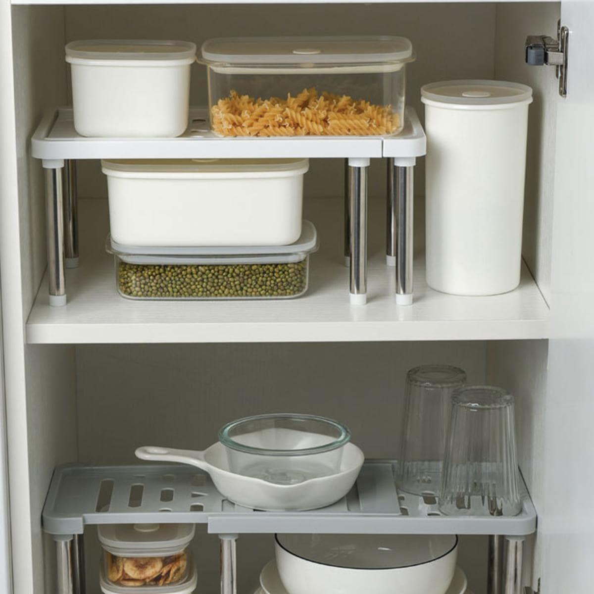 1pc White Adjustable Shelving Rack For Kitchen Storage Shelf, Cupboard ...