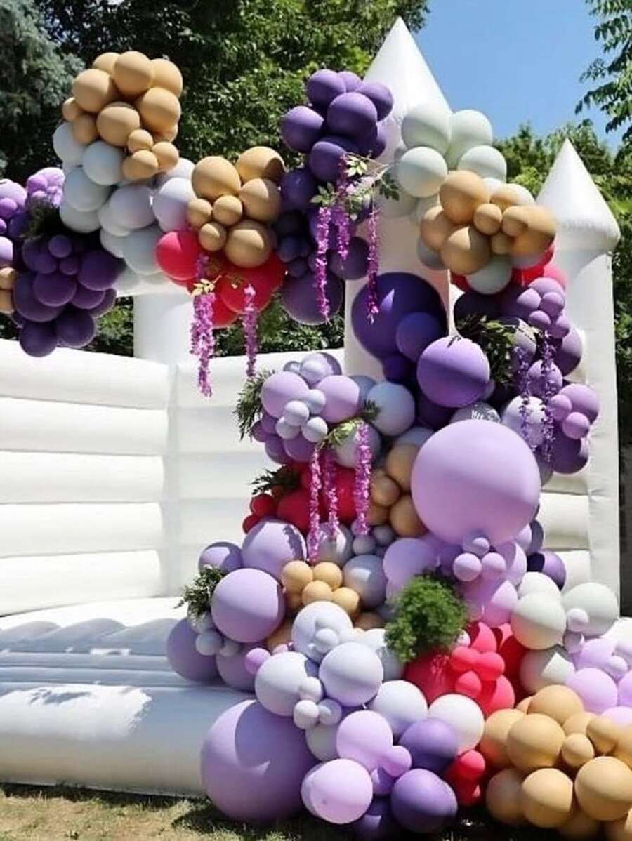 107pcs/87pcs/1pc Deep Purple Balloons, Double Stuffer Purple Balloon ...
