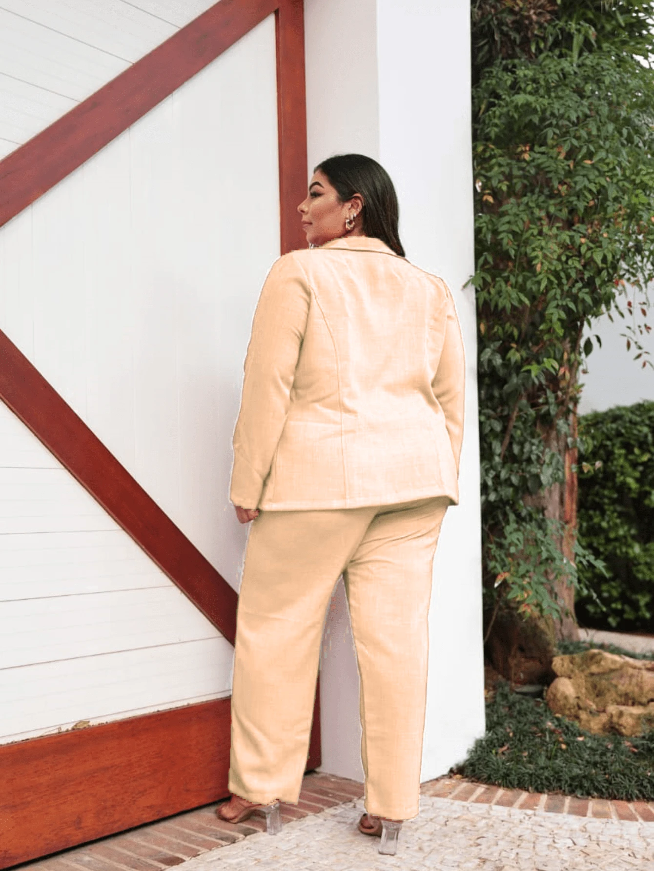 Conjunto Social Plus Size Feminino Blazer e Calça Tecido Comfort ...