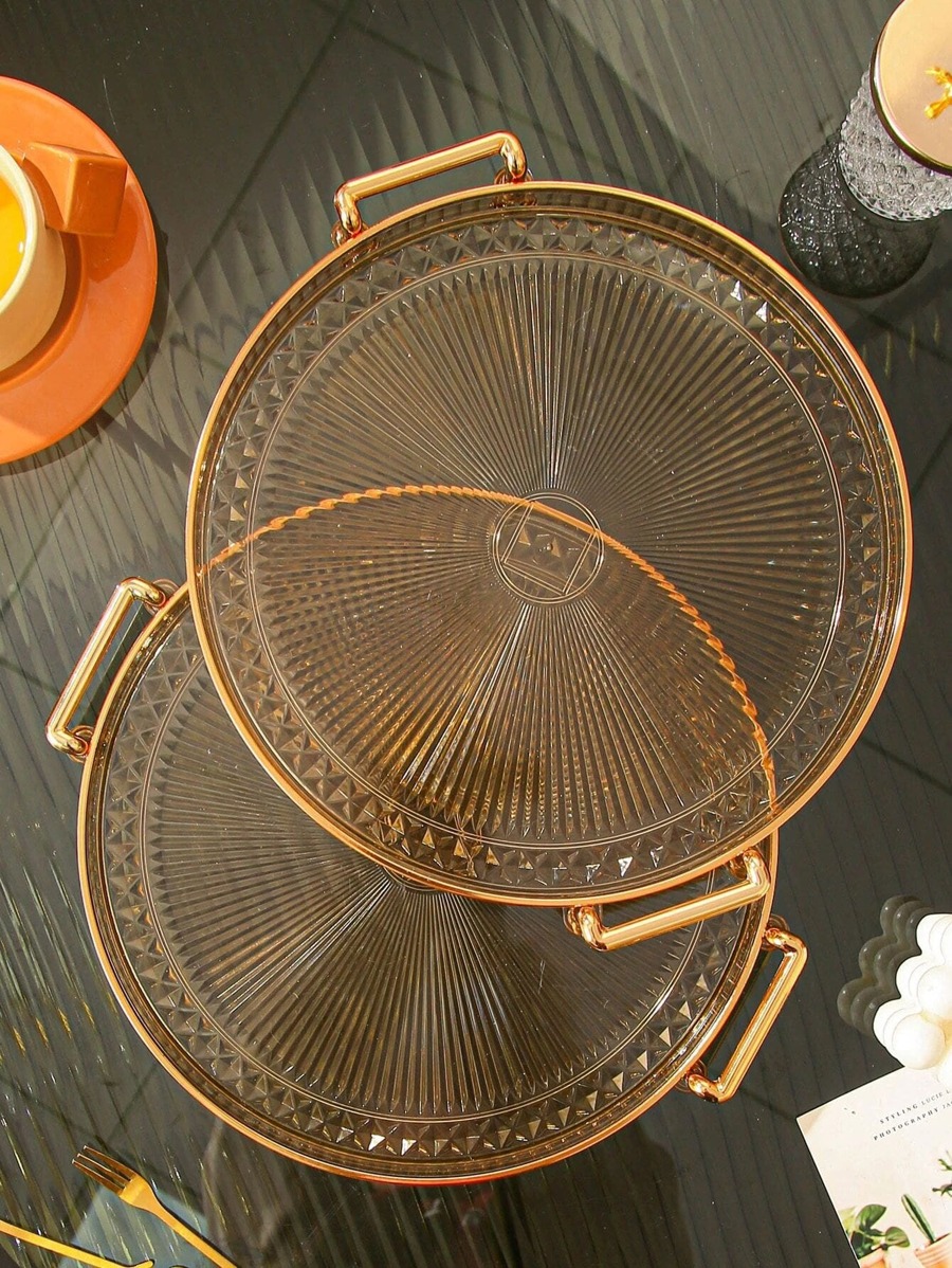 1pc Modern Single Tray With Dual Handles, Suitable For Dining Table ...