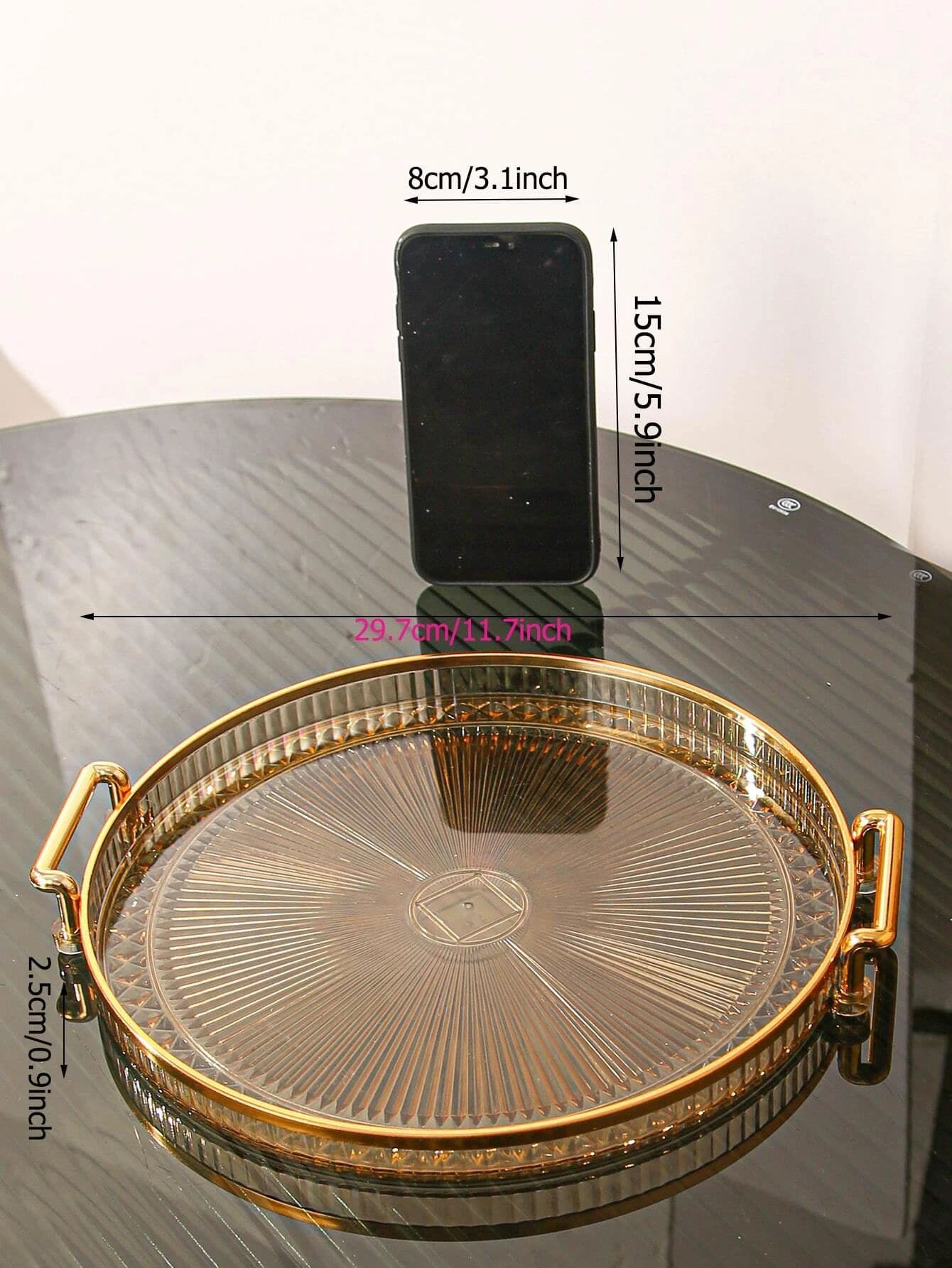 1pc Modern Single Tray With Dual Handles, Suitable For Dining Table ...