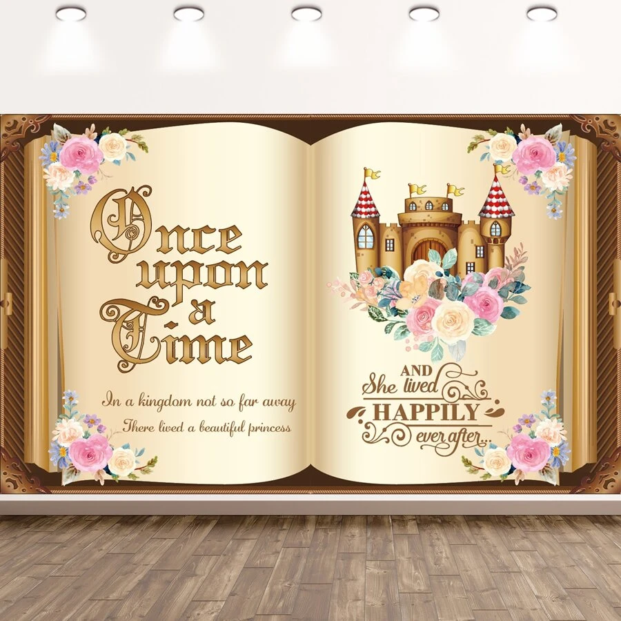 6x4ft Fairy Tale Books Backdrop Once Upon a Time Backdrop Castle ...