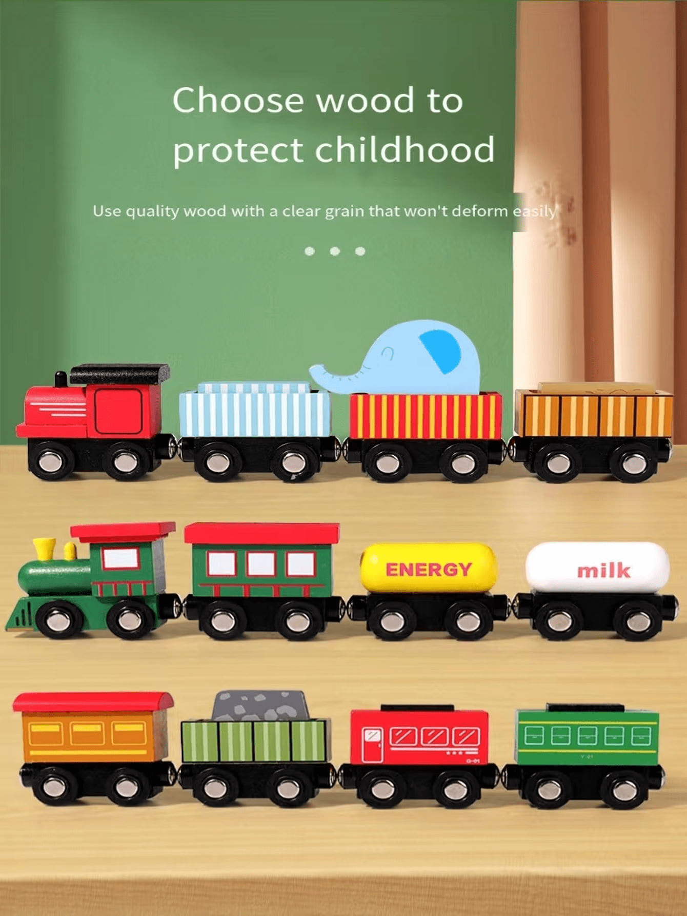 Wooden Track Magnetic Toy Train | SHEIN UK