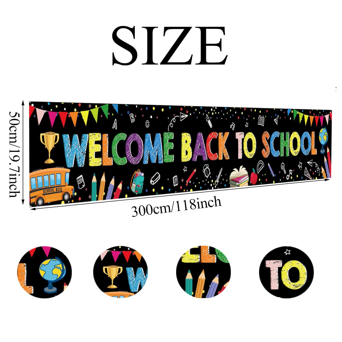 120x20inch Welcome Back To School Decorations Yard Sign Banner First ...